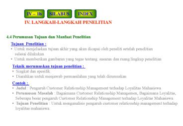 4.4 Perumusan Tujuan dan Manfaat Penelitian presentation | free to download