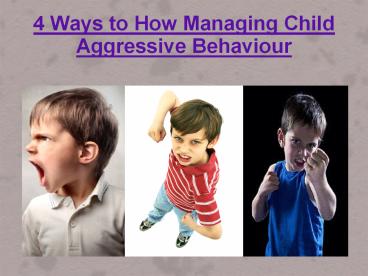 4 Ways to How Managing Child Aggressive Behaviour presentation | free ...