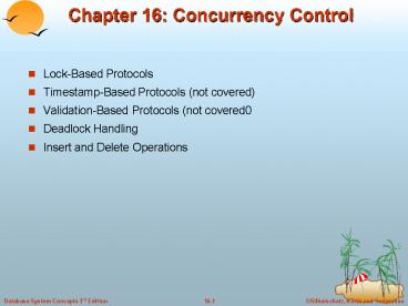 Chapter 16: Concurrency Control presentation | free to download