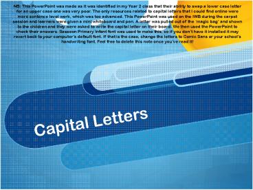 Capital Letters presentation | free to download