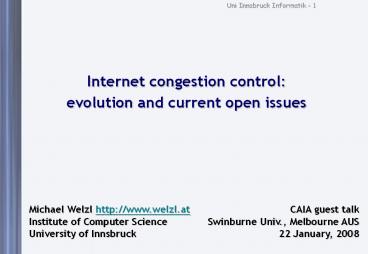 PPT – Internet congestion control: evolution and current open issues ...