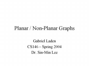 Planar / Non-Planar Graphs presentation | free to view
