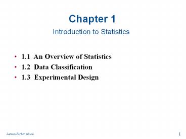 Introduction to Statistics presentation | free to view