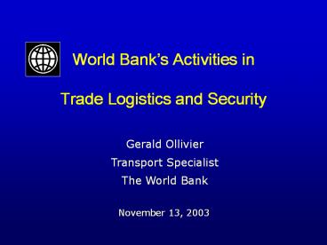 World Bank presentation | free to download