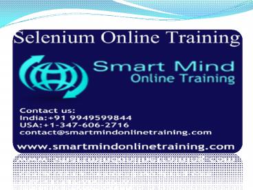 PPT – Selenium online training | Online Selenium Training in usa, uk ...