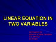 PPT – How to Solve Linear Equation with the help of Liner Equation ...