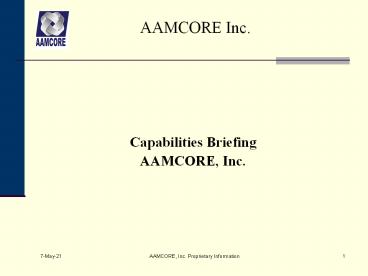 Capabilities Briefing presentation | free to download