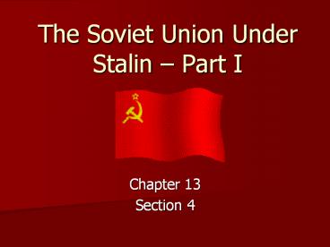 The Soviet Union Under Stalin presentation | free to download