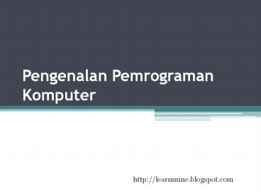 Pengenalan Pemrograman Komputer - visual basic part 1 presentation ...