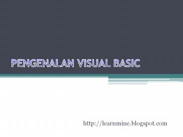 PPT – Pengenalan Visual Basic - bagian 3 PowerPoint presentation | free ...
