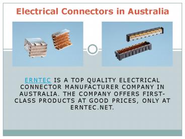 PPT – Electrical Connectors in Australia PowerPoint presentation | free ...