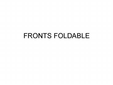 FRONTS FOLDABLE presentation | free to download