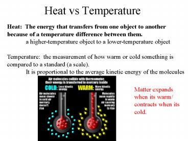 PPT – Heat vs Temperature PowerPoint presentation | free to download ...