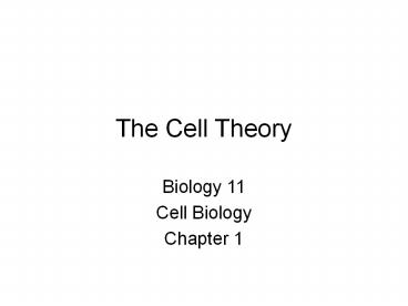 The Cell Theory presentation | free to download
