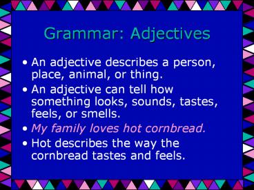 Grammar: Adjectives presentation | free to view