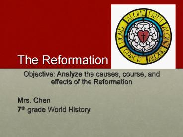 PPT – The Reformation PowerPoint presentation | free to download - id ...