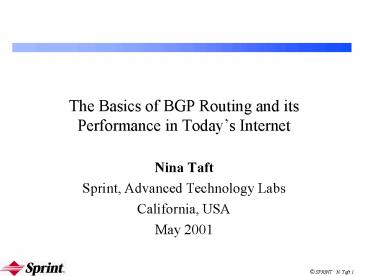 The Basics of BGP Routing and its Performance in Today presentation ...