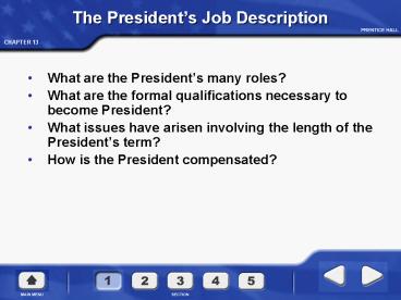 PPT – The President PowerPoint presentation | free to view - id: 69e465 ...