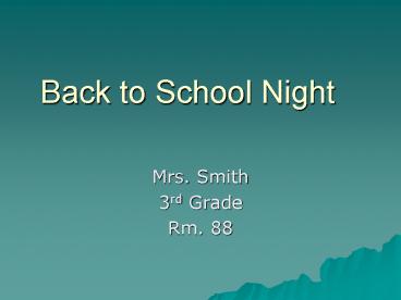 PPT – Back to School Night PowerPoint presentation | free to download ...