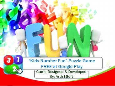 “Kids Number Fun” Puzzle Game FREE at Google Play presentation | free ...