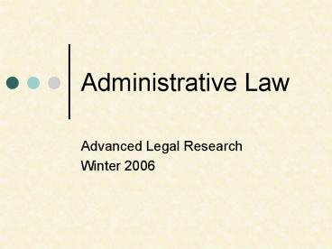 Administrative Law presentation | free to view