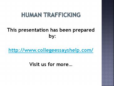 HUMAN TRAFFICKING presentation | free to download