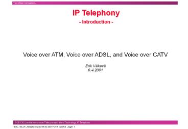 IP Telephony - Introduction - presentation | free to download