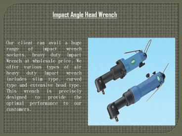 Pneumatic Air tools presentation | free to download