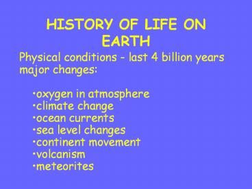 HISTORY OF LIFE ON EARTH presentation | free to download
