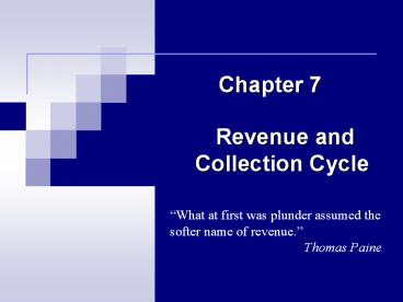 Revenue and Collection Cycle presentation | free to view