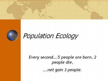 PPT – Population Ecology PowerPoint presentation | free to download ...
