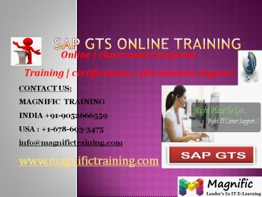 SAP GTS ONLINE TRAINING IN AUSTRALIA presentation | free to download