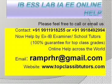ib ess lab ia example sample paper online presentation | free to download