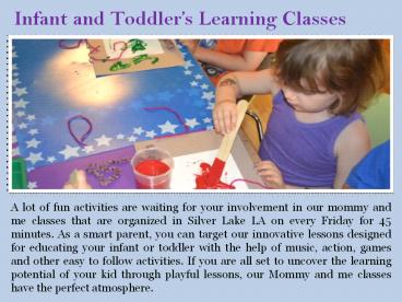 Infant and Toddler’s Learning Classes presentation | free to download