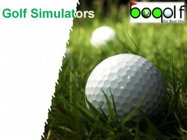 Indoor golf simulator presentation | free to download