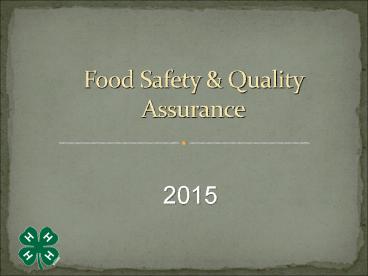 PPT – Food Safety PowerPoint presentation | free to download - id ...