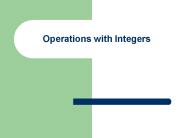 PPT – MULTIPLICATION OF INTEGERS PowerPoint presentation | free to view ...