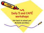 PPT – The Daily 5 in Kindergarten PowerPoint presentation | free to ...