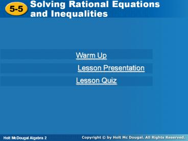 Solving Rational Equations and Inequalities presentation | free to download