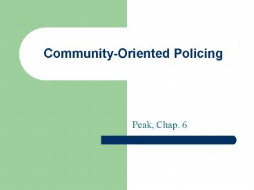 Community-Oriented Policing presentation | free to view