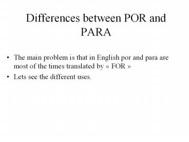 PPT – Differences between POR and PARA PowerPoint presentation | free ...