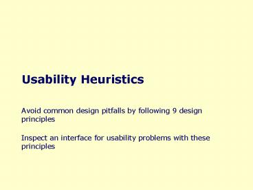 PPT – Usability Heuristics PowerPoint presentation | free to download ...