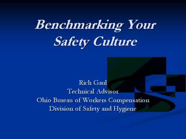 Benchmarking Your Safety Culture presentation | free to download
