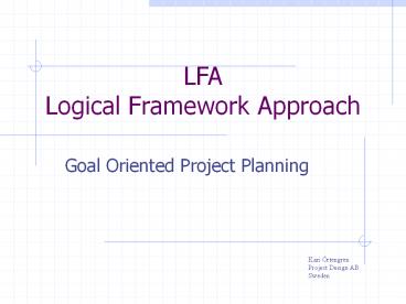 LFA Logical Framework Approach presentation | free to download