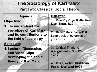 The Sociology of Karl Marx Part Two: Classical Social Theory ...