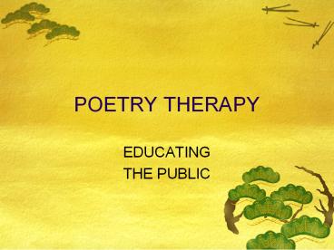 POETRY THERAPY presentation | free to download