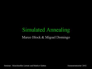 PPT – Simulated Annealing PowerPoint presentation | free to download ...