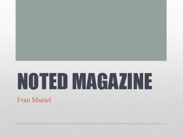 Noted Magazine presentation | free to download