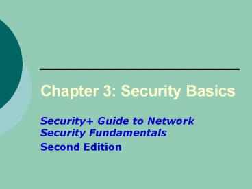 PPT – Chapter 3: Security Basics PowerPoint presentation | free to ...
