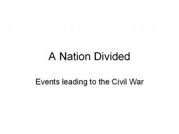 A Nation Divided presentation | free to download